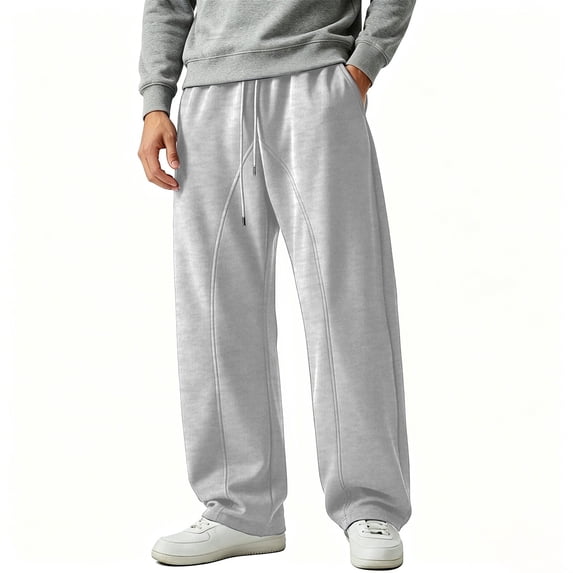 AGKIZG Solid Color Men's Sweatpants Drawstring Elastic Waist Stereo ...