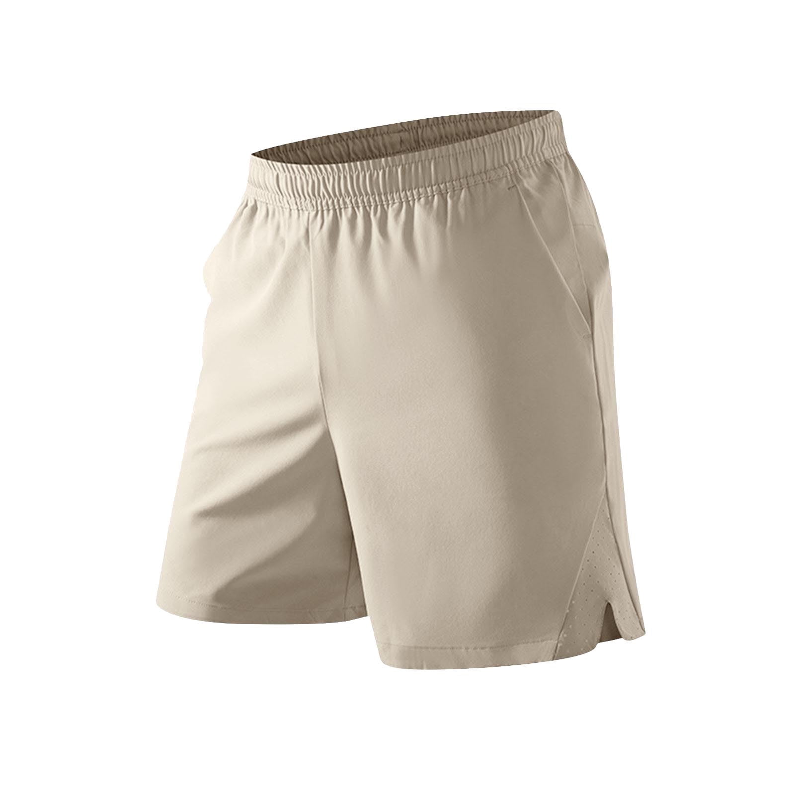AGKIZG Solid Color Mens Shorts Pockets Elastic Waist Inner Drawstring ...