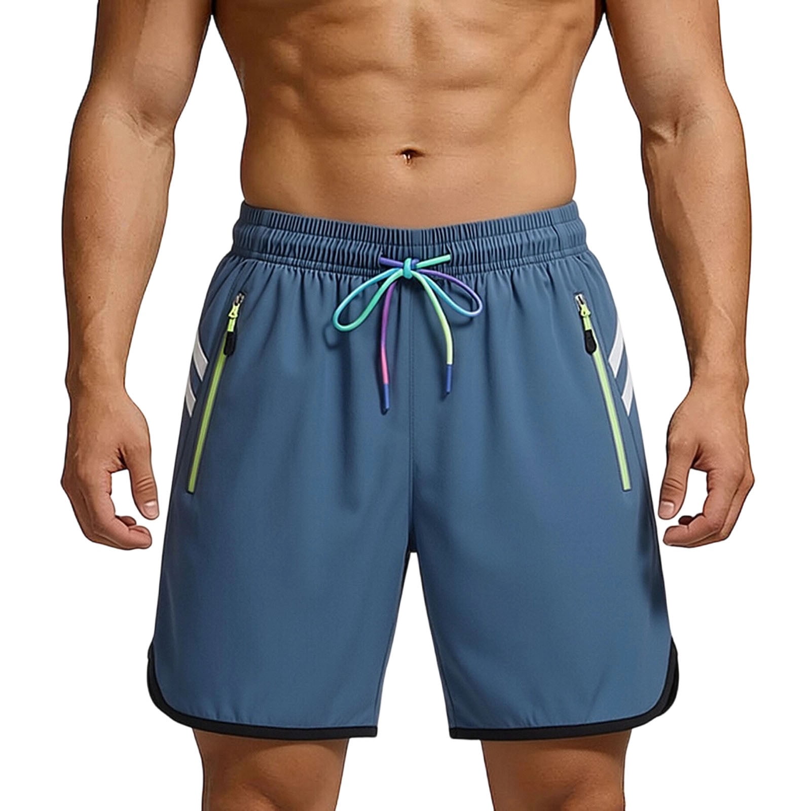 AGKIZG Solid Color Unisex Running Casual Shorts Dry Loose Elastic Waist ...