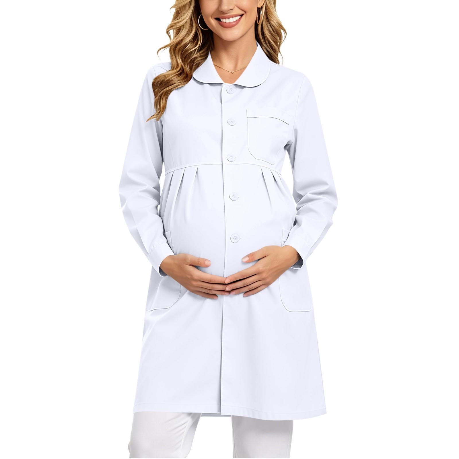 AGKIZG Summer Dresses for Women Maternity Uniform Plus Size Long Sleeve ...
