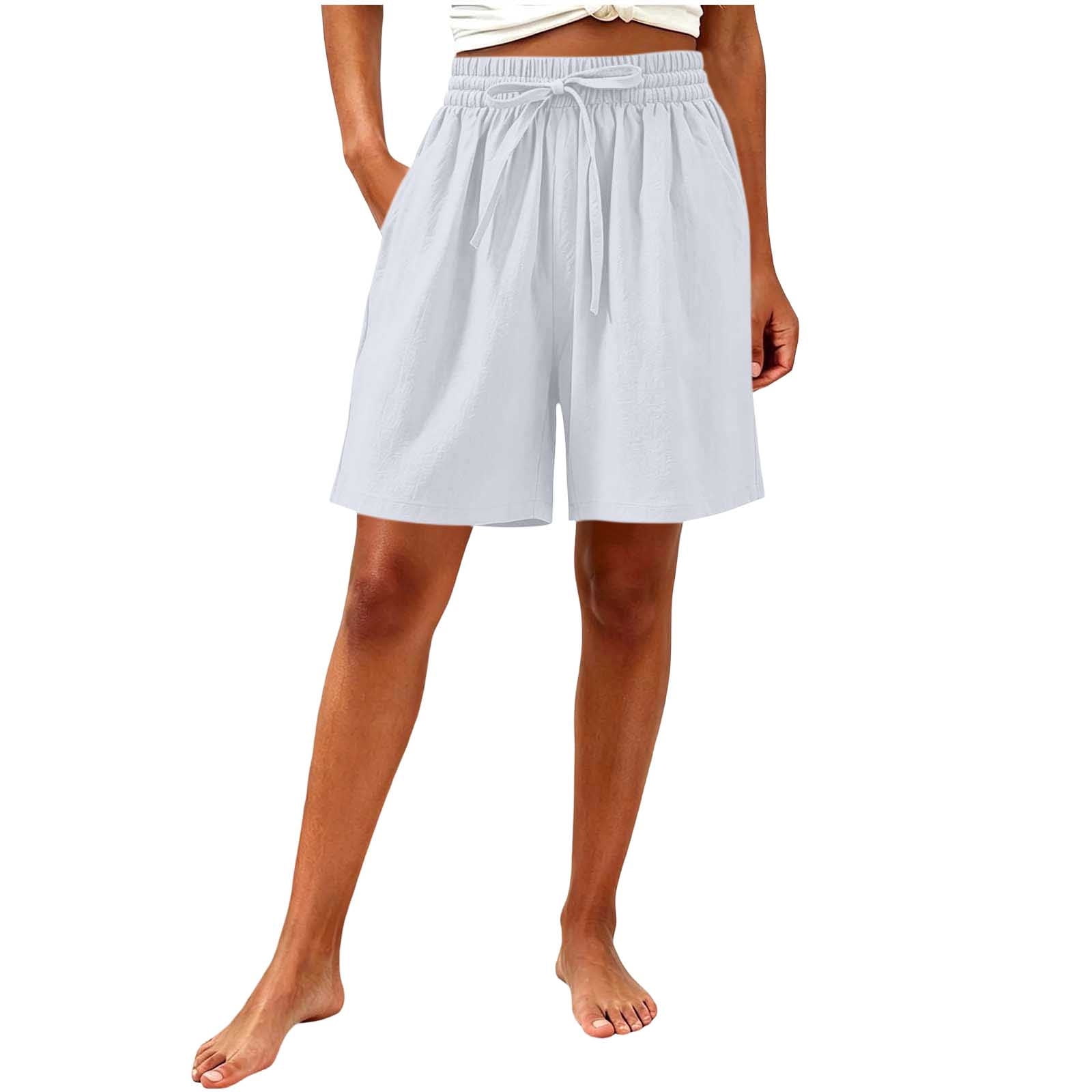AGKIZG Women Elastic Waist Casual Home Short Sleep Pants Loose Daily ...