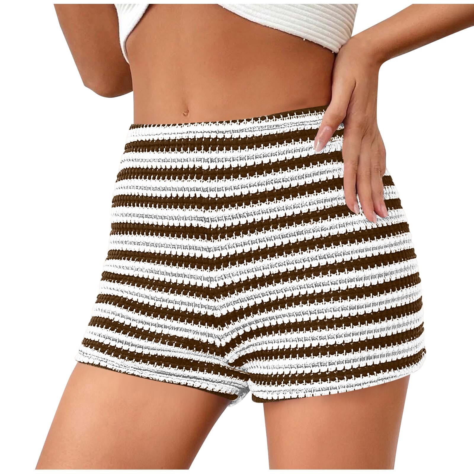AGKIZG Women Fashion Casual Loose Striped Stretchy Elastic Waist Low ...