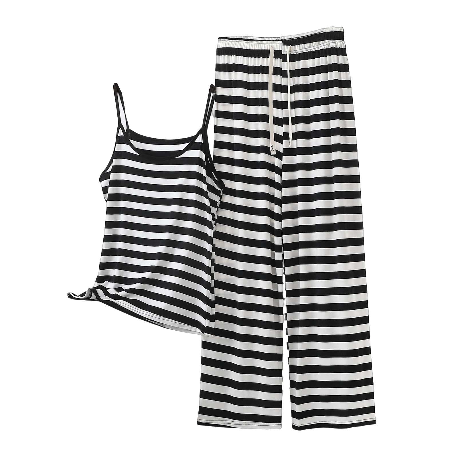 AGKIZG Women Fashion Sleeveless Round Neck Cami Tank Top and Long Pants ...