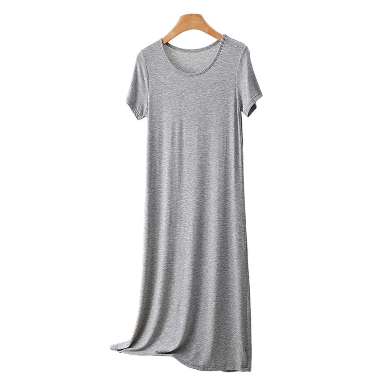 AGKIZG Women Long Thin Household Dress Loose Mid Calf Nightdress ...