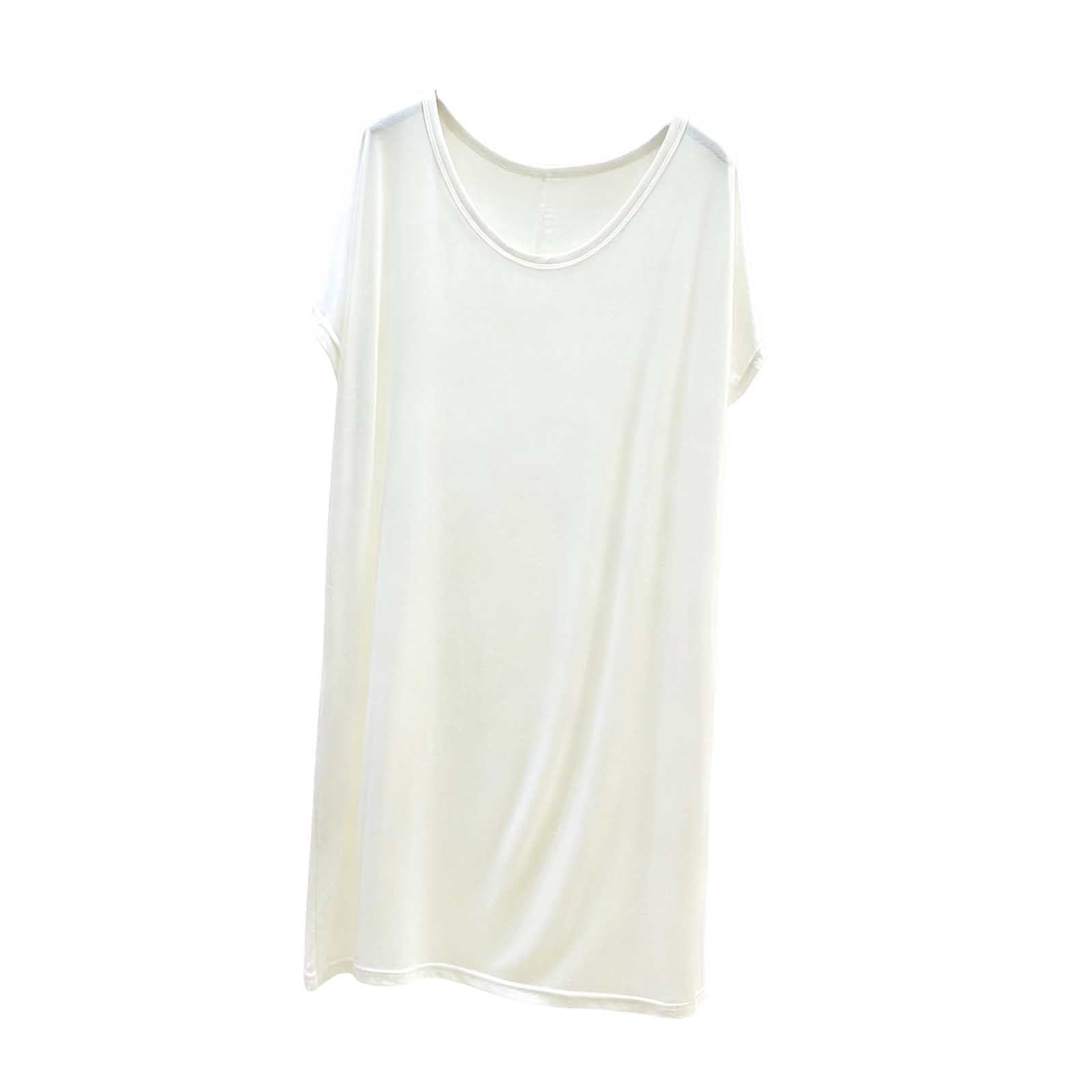 AGKIZG Women Short Sleeve Round Neck Thin Basic Daily Household ...