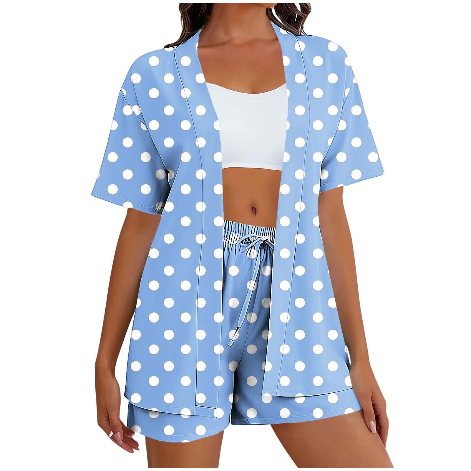 AGKIZG Women's Fashion Loose Daily Casual All Over Print Cardigan ...