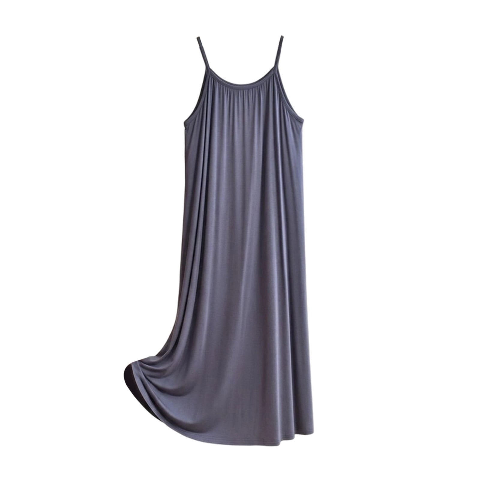 AGKIZG Women's Sleeveless Short Sleep Dress Loose Crew Neck Chemise ...