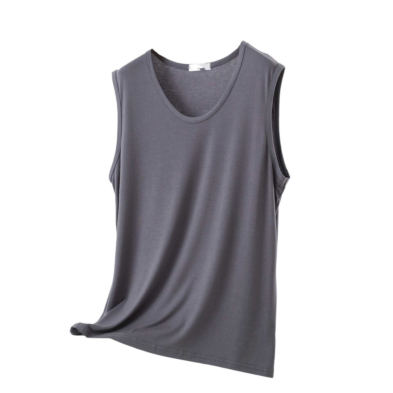 AGKIZG Womens Solid Color Plus Size Sleeveless Tank Top Thin Elastic ...