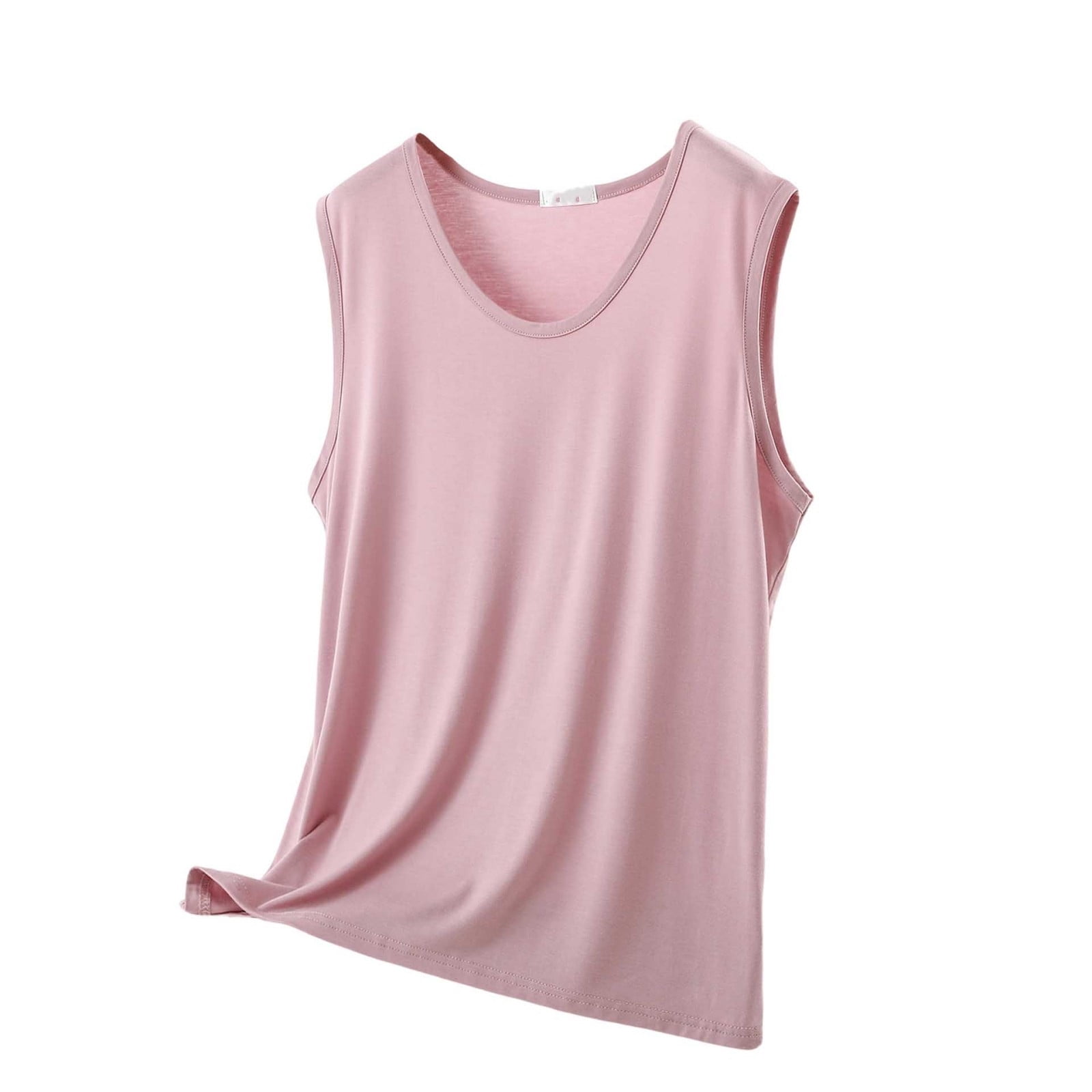 AGKIZG Womens Solid Color Plus Size Sleeveless Tank Top Thin Elastic ...