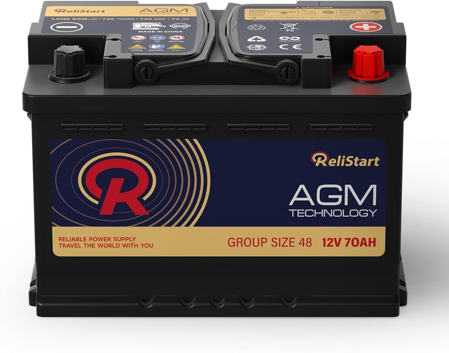 AGM Battery BCI Group 48 Car Battery-12v 70Ah H6 Size 48 Automotive ...