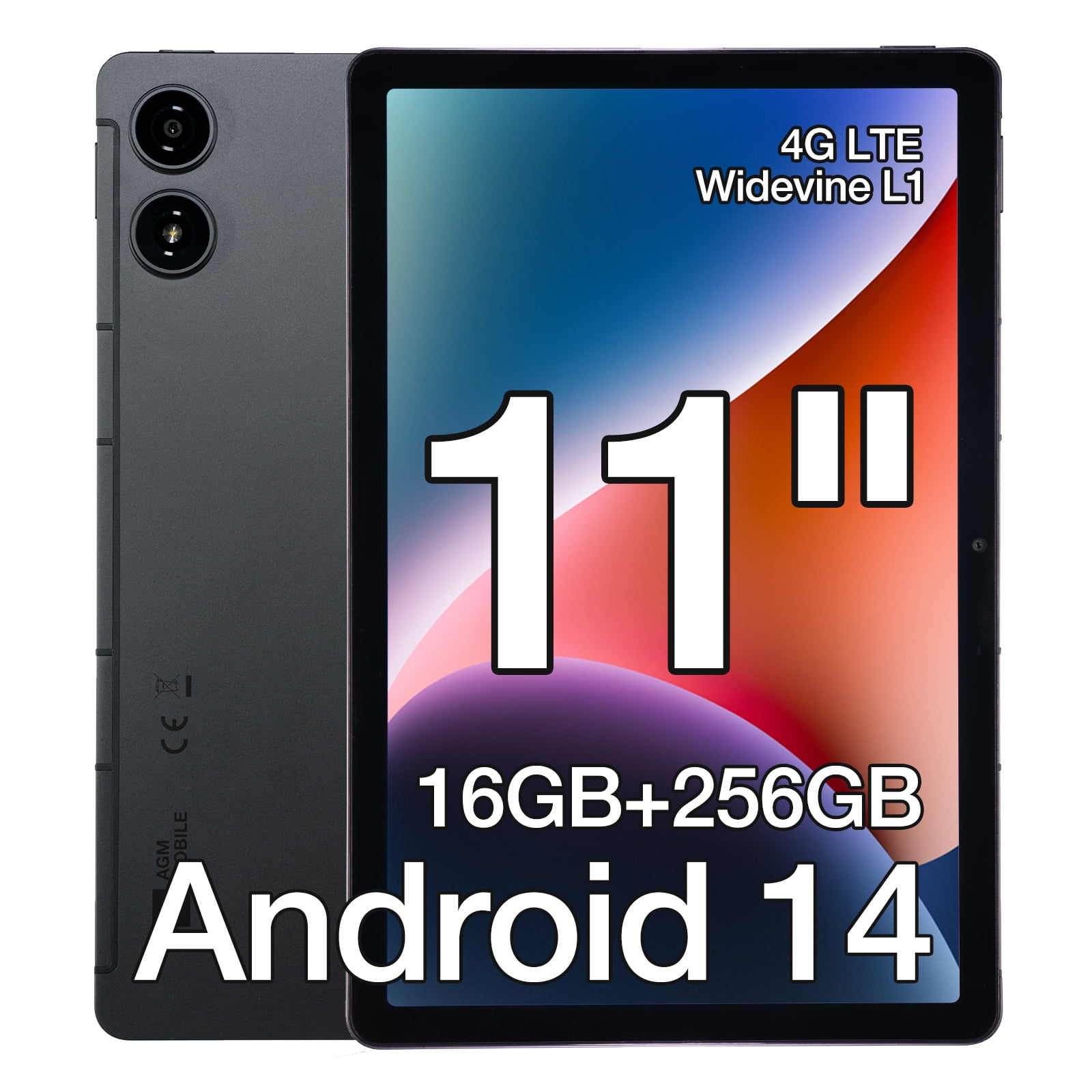 AGM PAD P2 Android 14 Tablet, 11 inch FHD IPS Display, 1200X1920, MTK G99, w/Widevine L1 ...