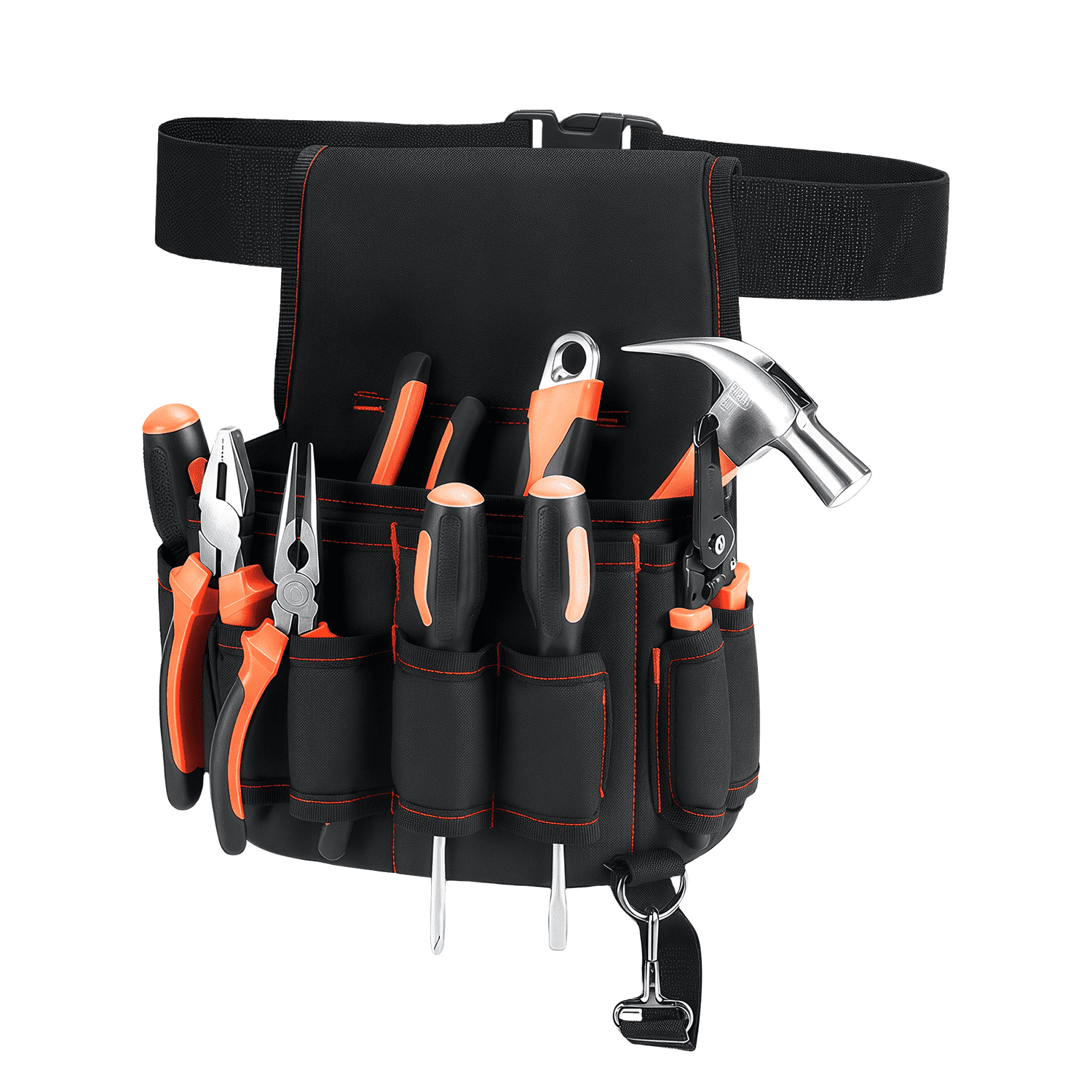 AGOPLEE Electrician's Tool Pouch - with Multiple Pockets, Hammer Loop ...