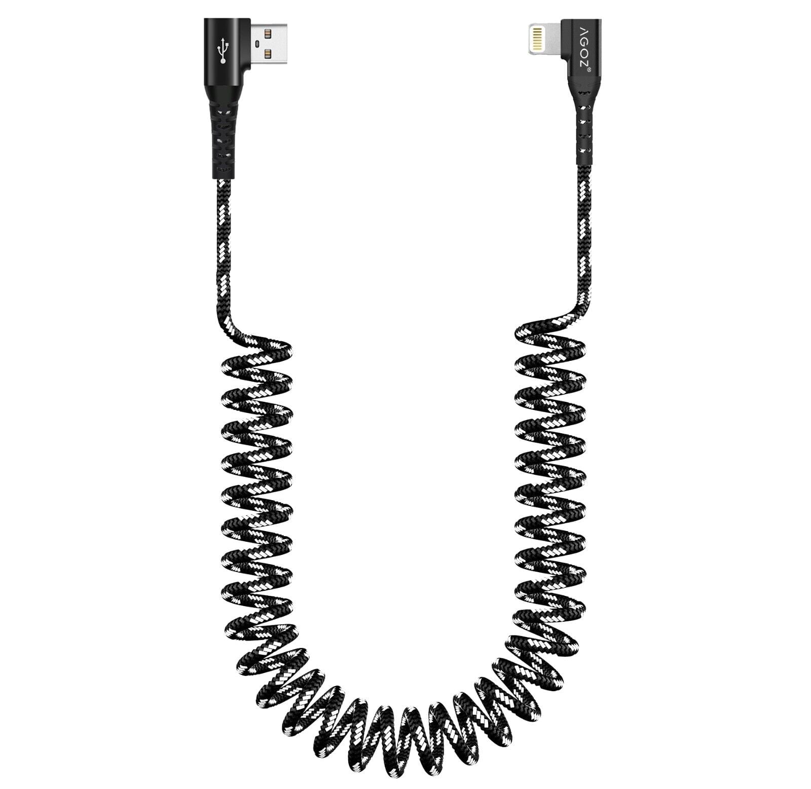 AGOZ Apple MFI Certified USB to Lightning Cable, 90° Right Angle Short ...