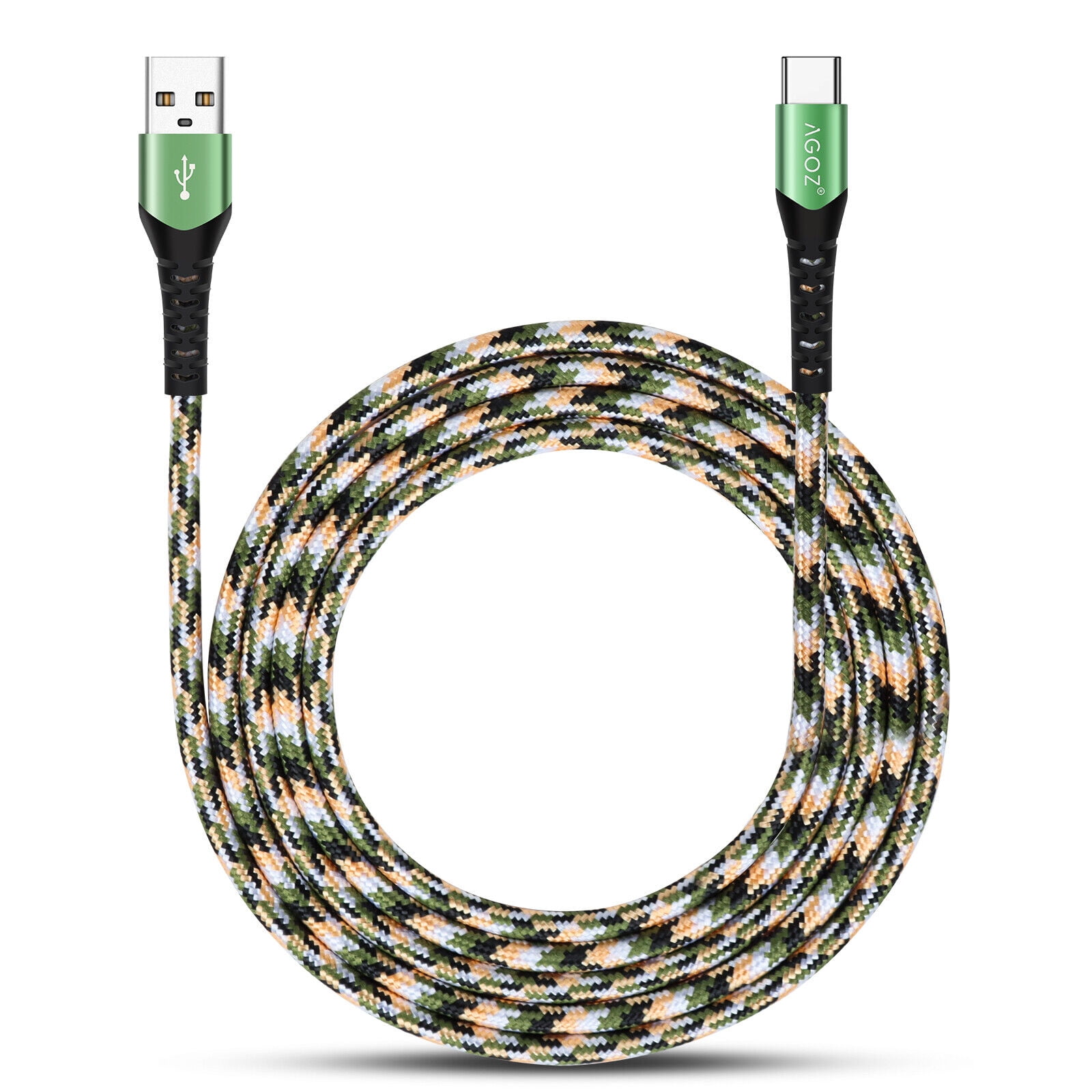 AGOZ Camo 6ft Extra Long Durable FAST Charging USB C Cable Type C ...