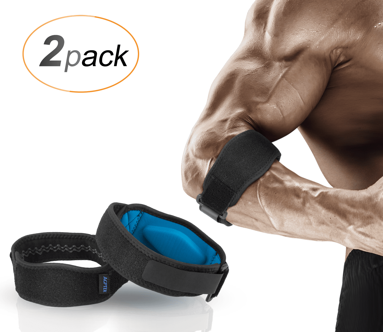 AGPTEK Elbow Brace, Adjustable Strap with Compression Pad, Pain Relief ...