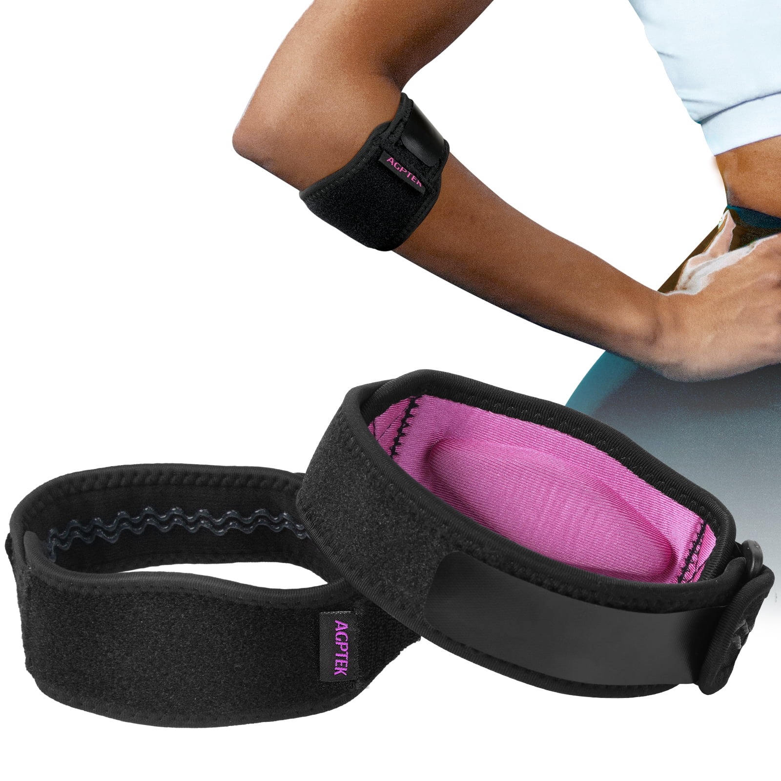 AGPTEK Elbow Brace, Adjustable Support Strap with Compression Pad ...