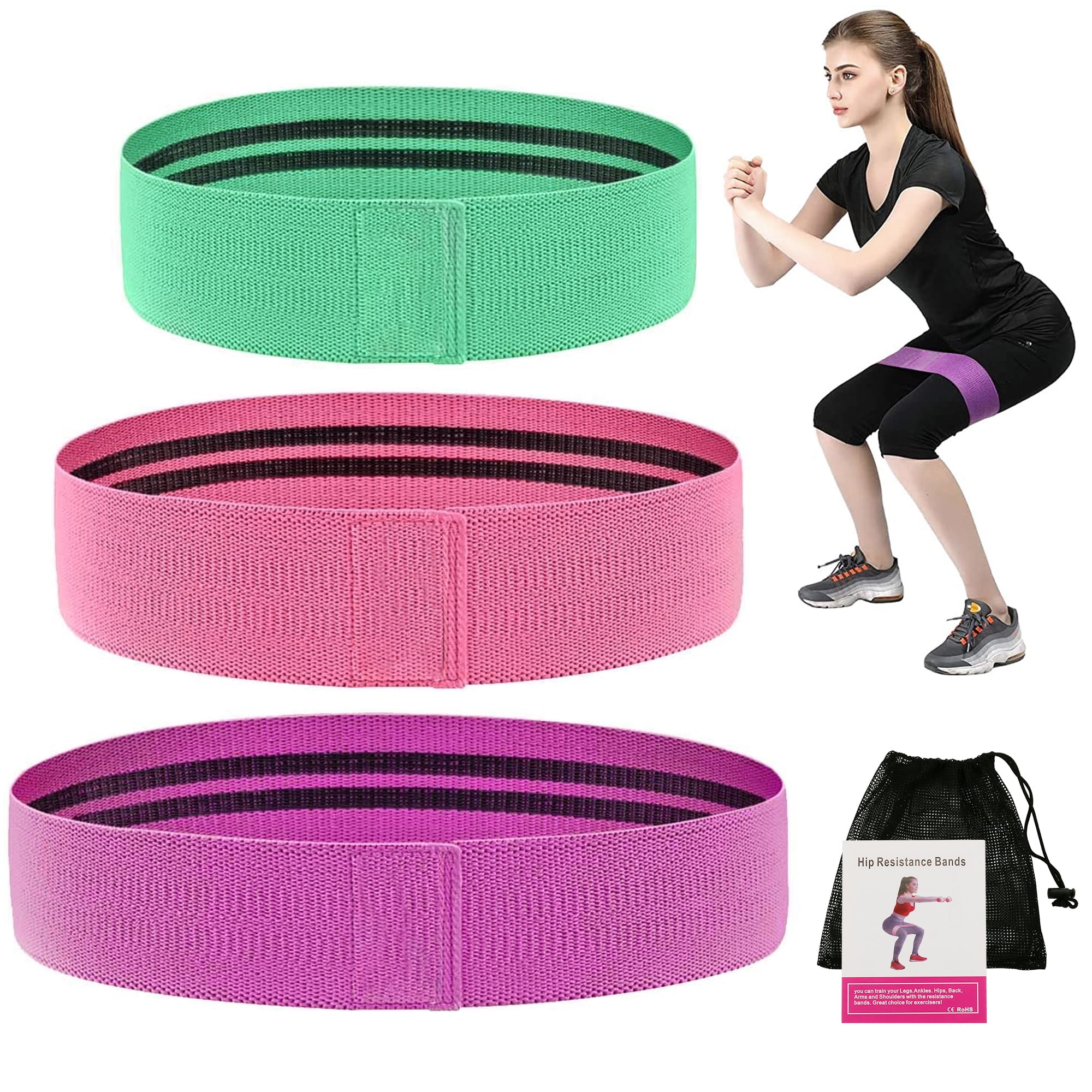 AGPTEK Fabric Loop Resistance Bands: Anti Slip Fabric Fitness Band for ...