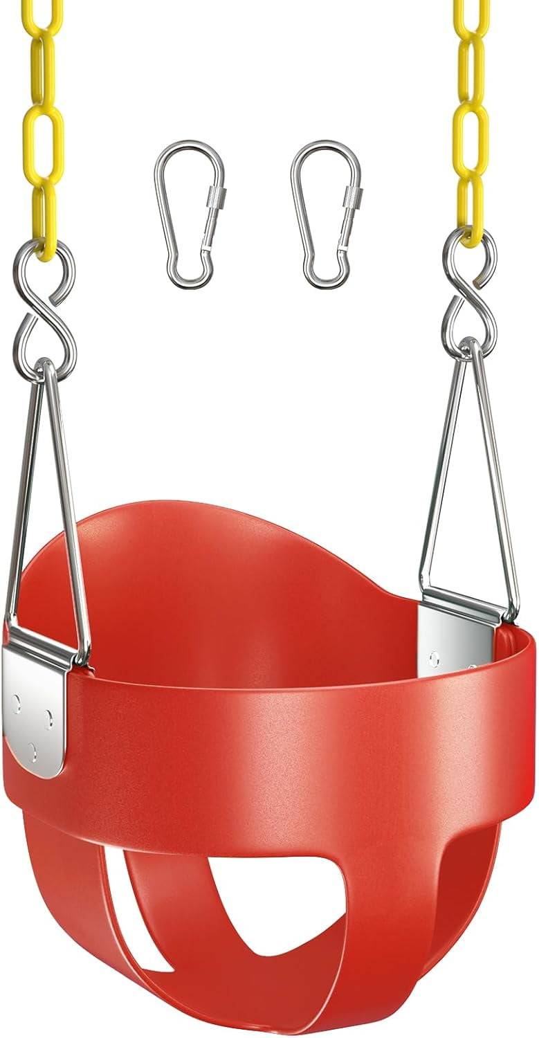 AGPTEK High Back Full Bucket Toddler Swing Seat Infant Swing with ...