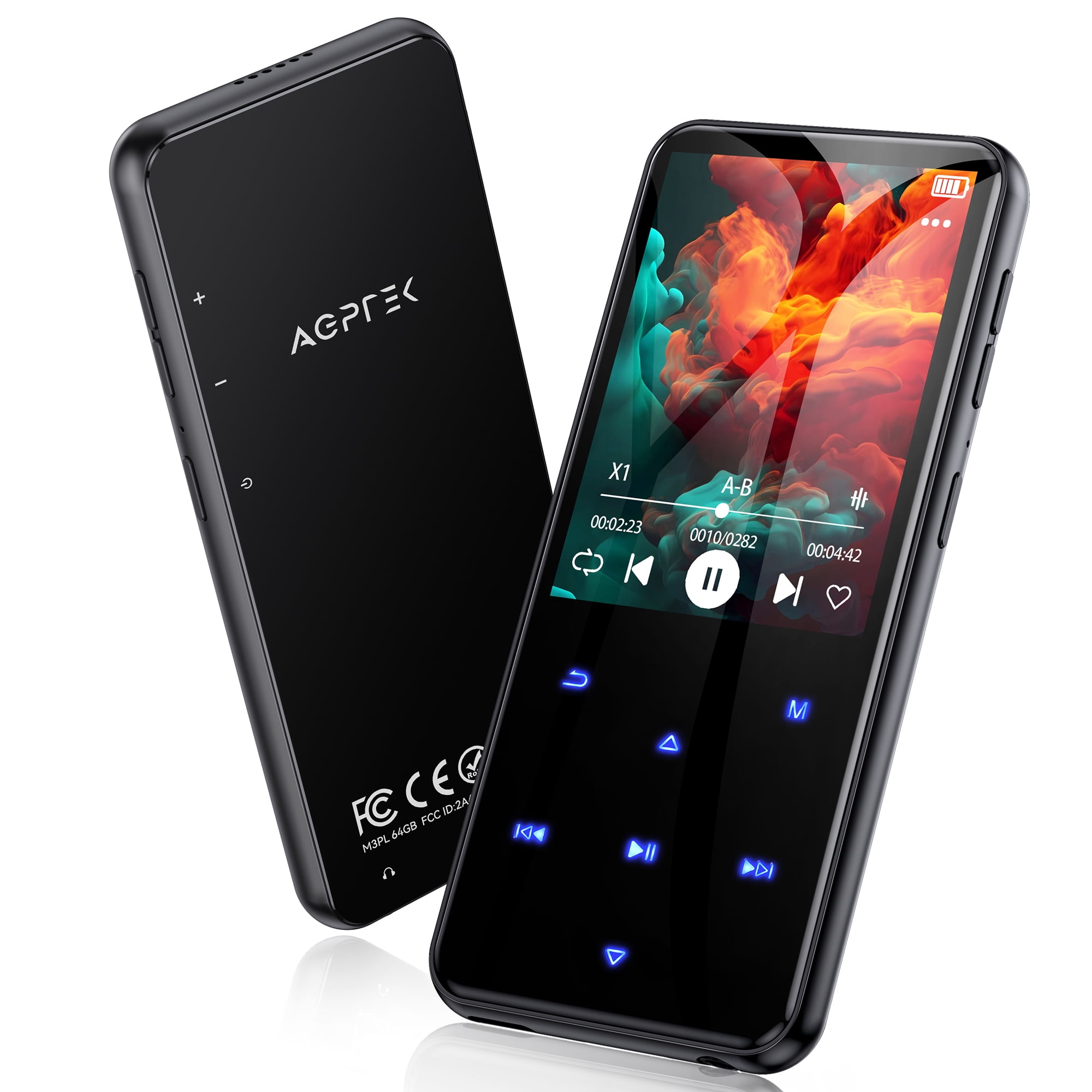 AGPTEK MP3 Player,64 GB Bluetooth Music Player with Speaker 2.4" Screen ...