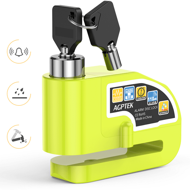 AGPTEK Motorcycle Locks Anti Theft, Padlock Disk Lock for Bike with ...