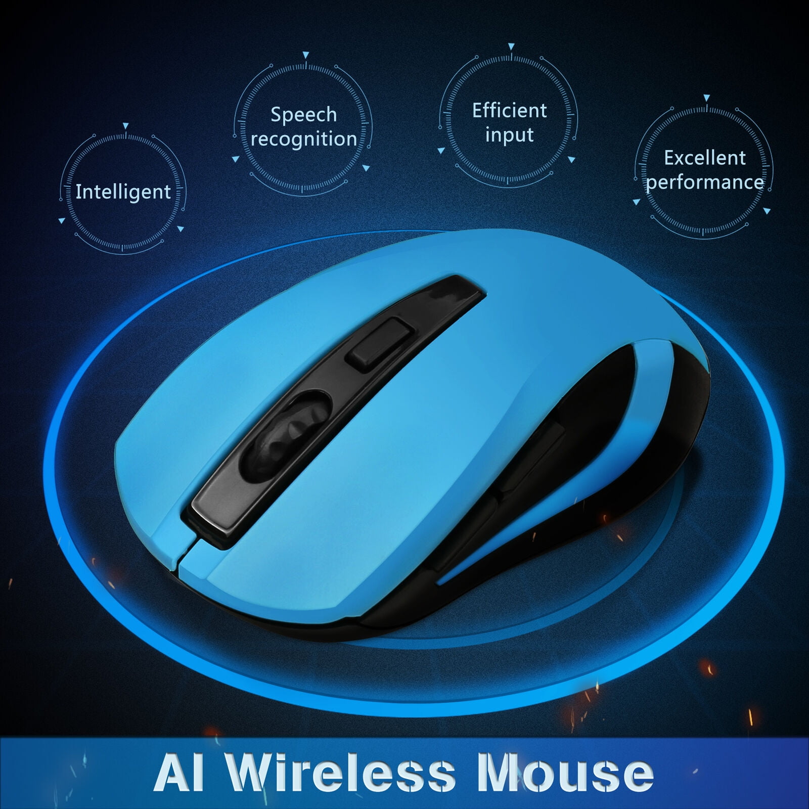 AGPTEK Intelligent Silent Wireless Mouse with Voice Typing/Recognition ...
