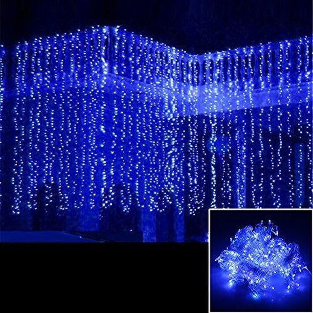 AGPtek 3Mx3M 300LED Linkable Fairy Curtain Lights Strings Connectable ...