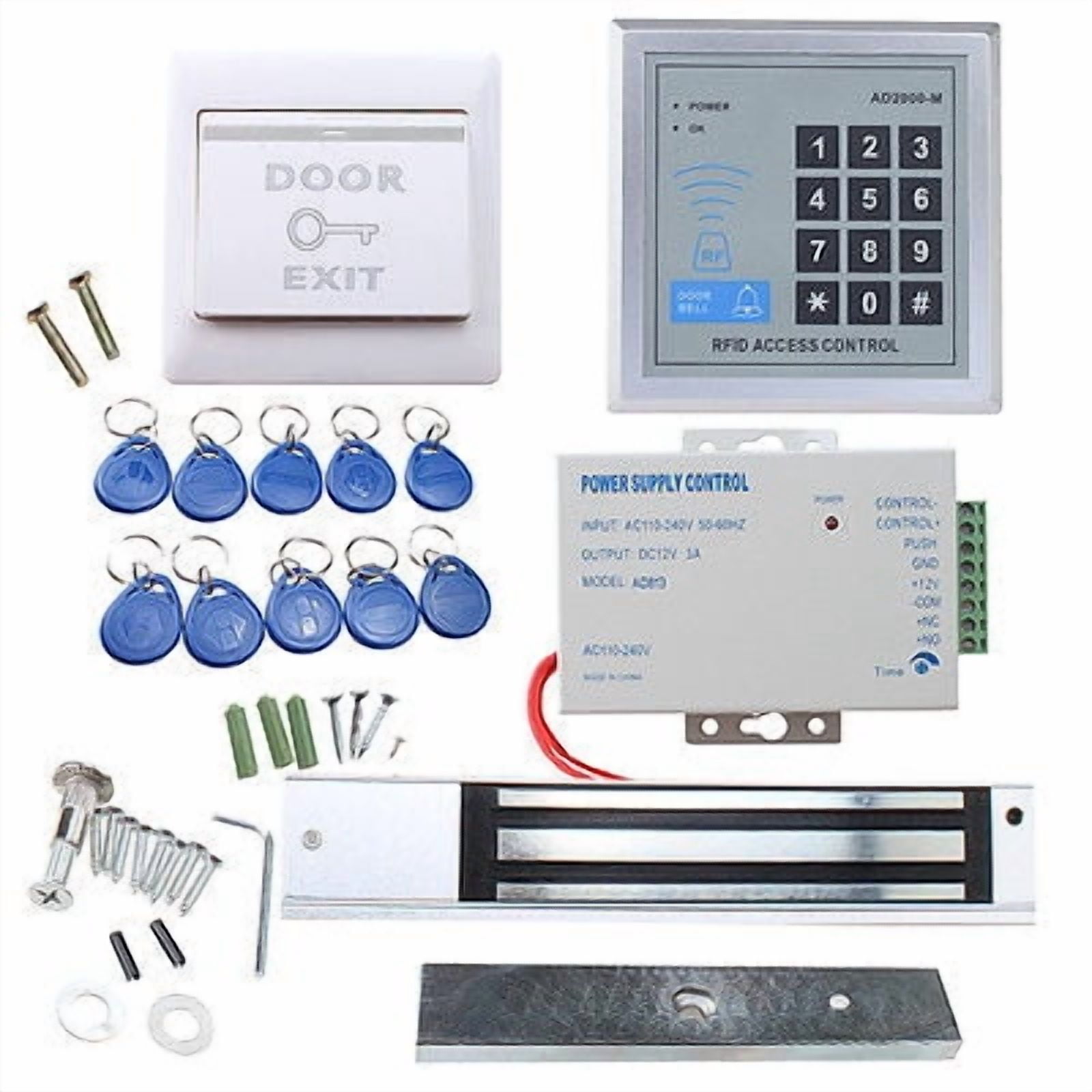 AGPtek 620 LBs Kit Electric Door Lock Magnetic Access Control ID Card ...