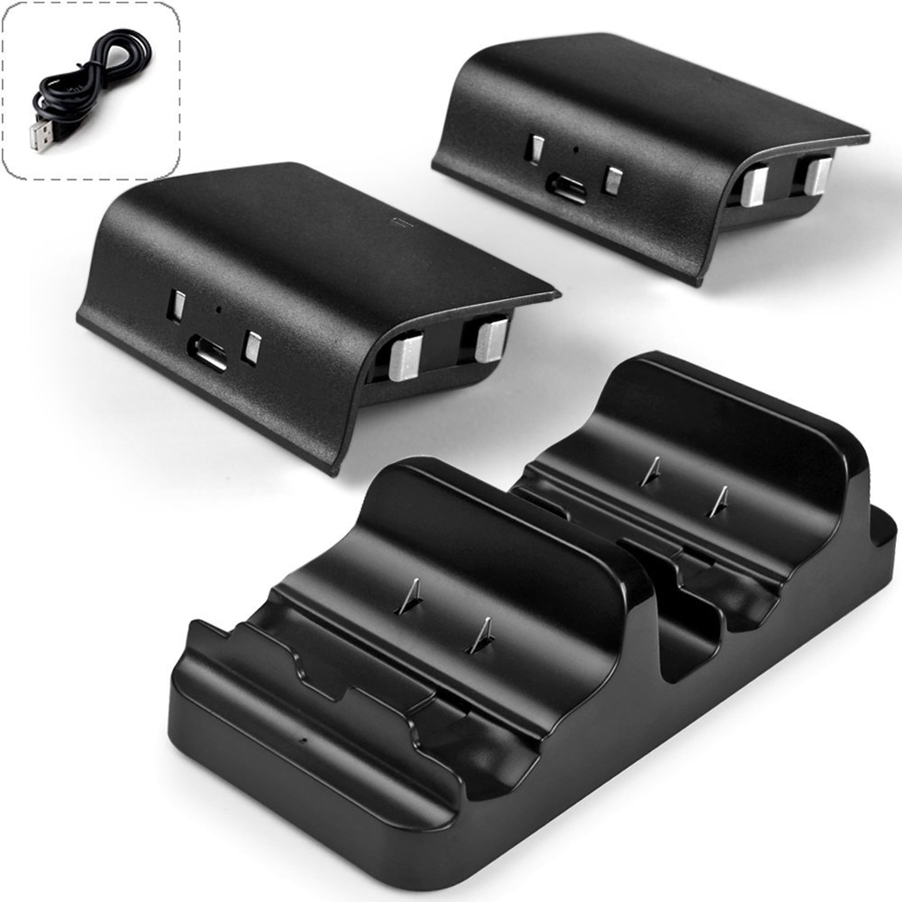 AGPtek Dual Charging Station Dock Stand + 2 Battery For Xbox One ...