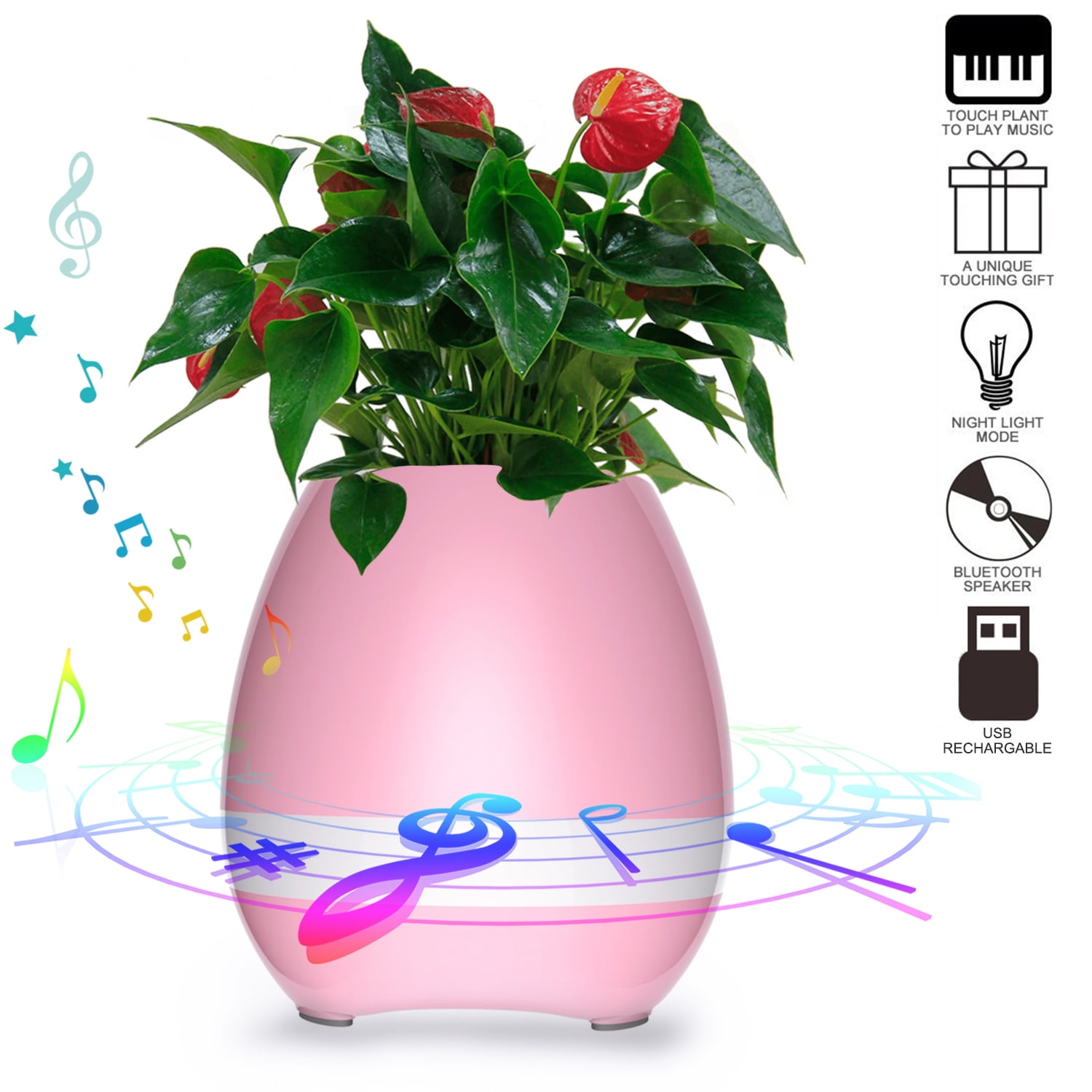 AGPtek Music Pot Flower Pot Touch Plant Piano Music Playing with ...