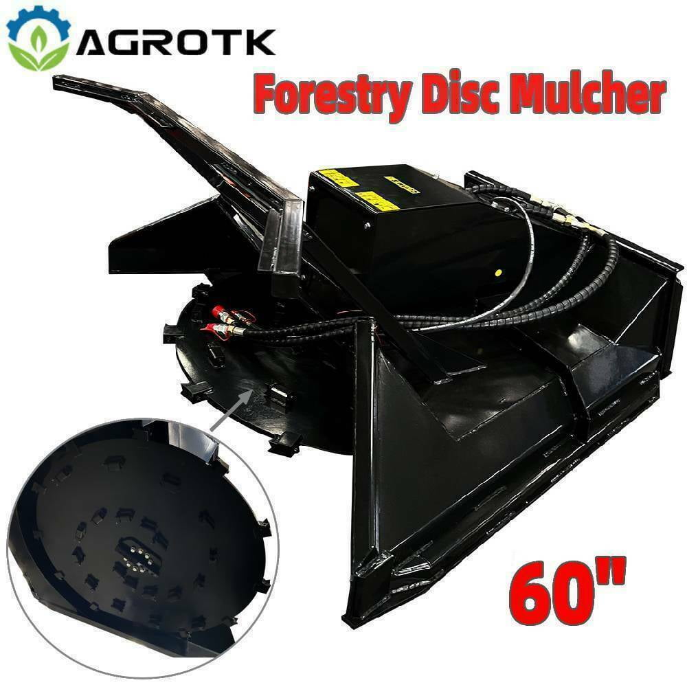 AGROTK Skid Steer Forestry Disc Mulcher 60" 50 PCS Blades Heavy Duty ...