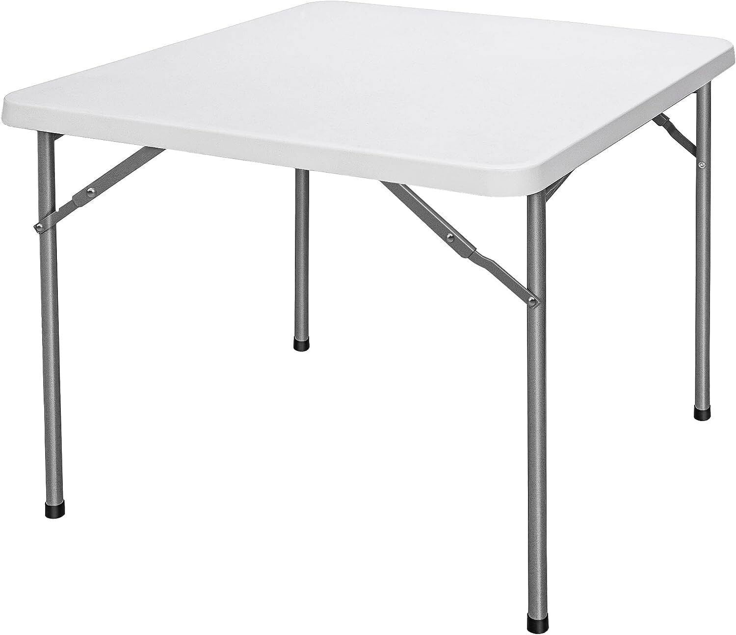 AGRTY 4PCS 3FT Folding Square Plastic Tables with Metal Legs, Portable ...
