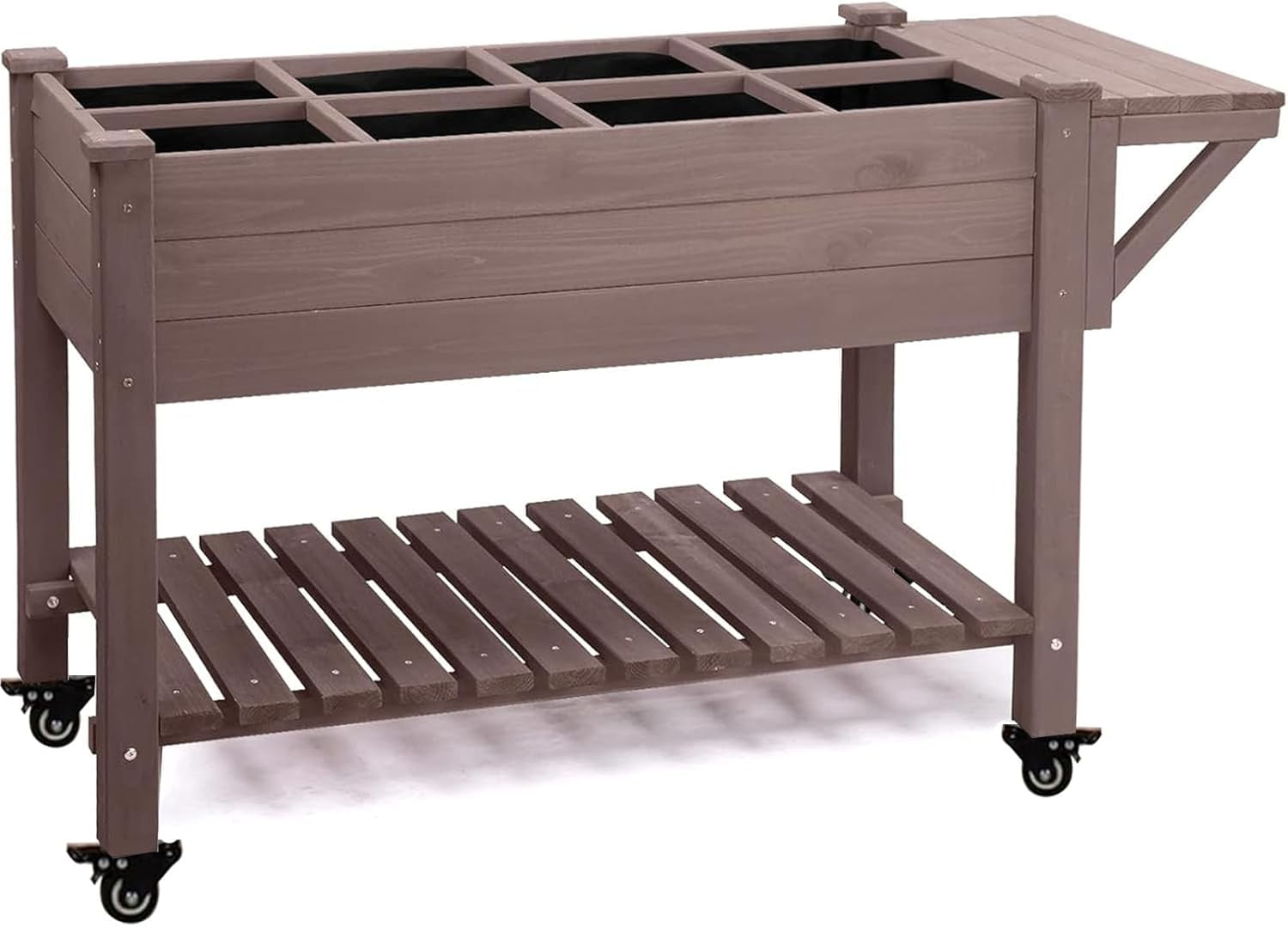 AGRTY 52.7"x22"x30" Outdoor Raised Garden Bed Planter Box with Wheels ...