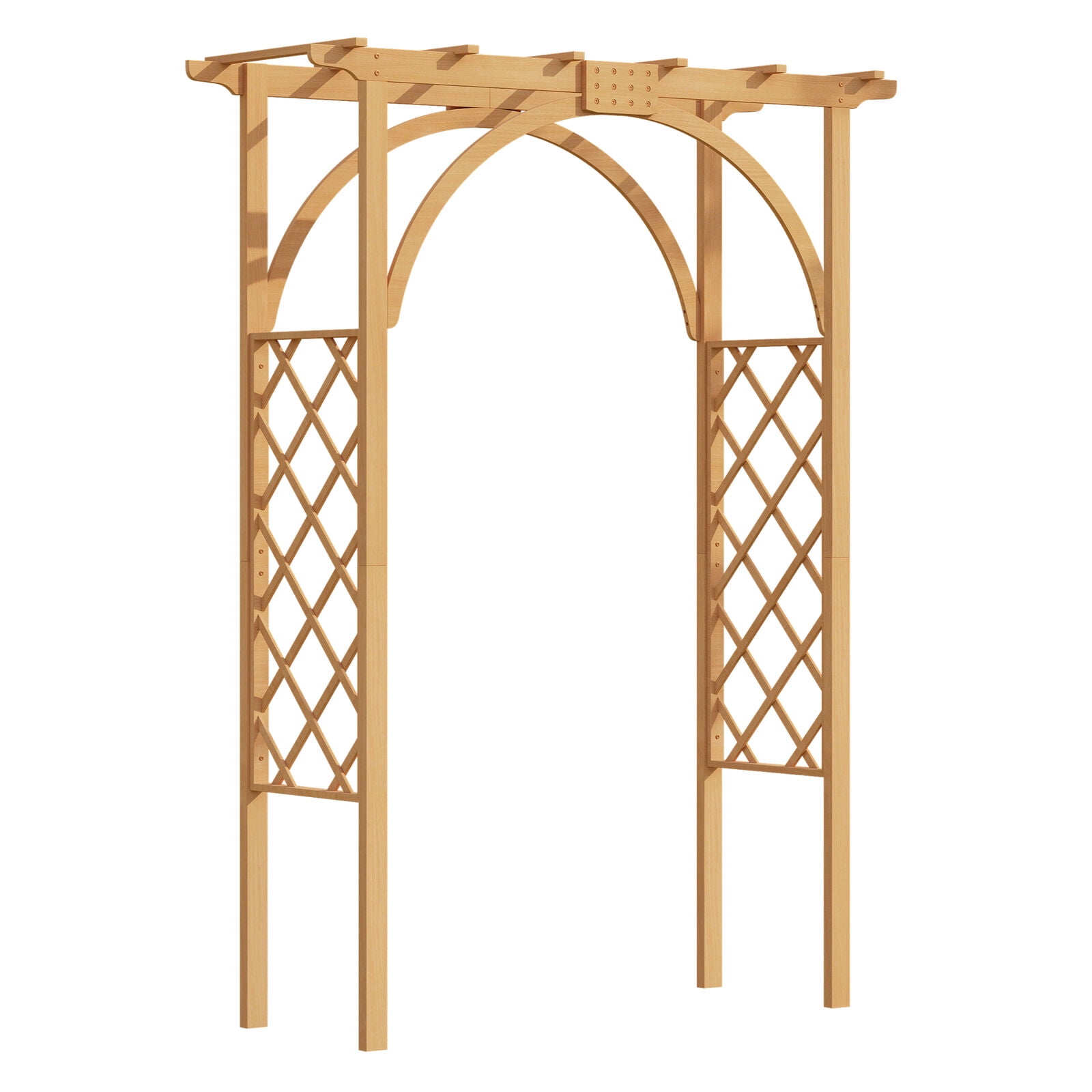 AGRTY 7FT Wooden Garden Arbor Arch for Outdoor Weddings, Climbing ...
