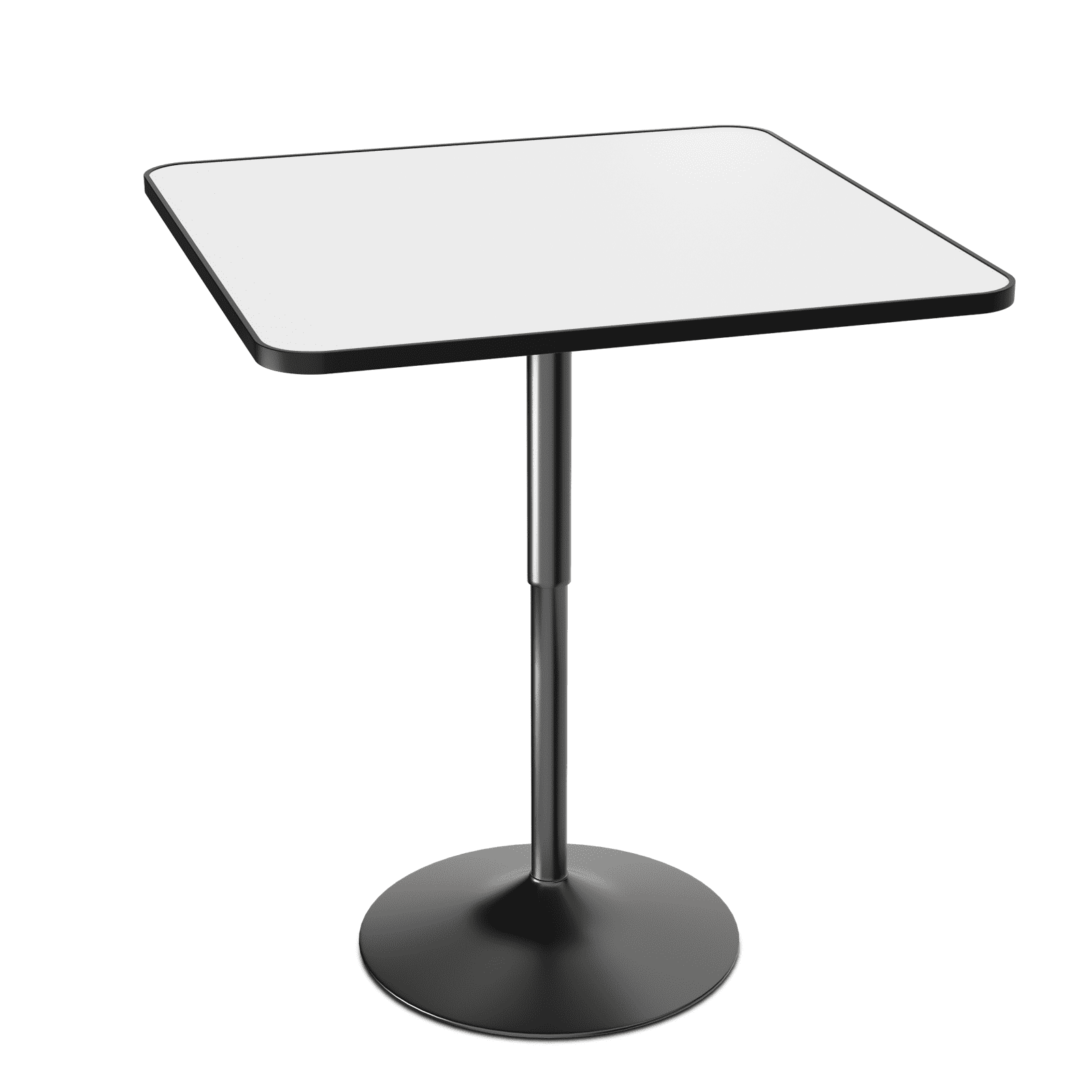AGRTY Adjustable Height White Rectangular Bar Table with Wood Top and ...