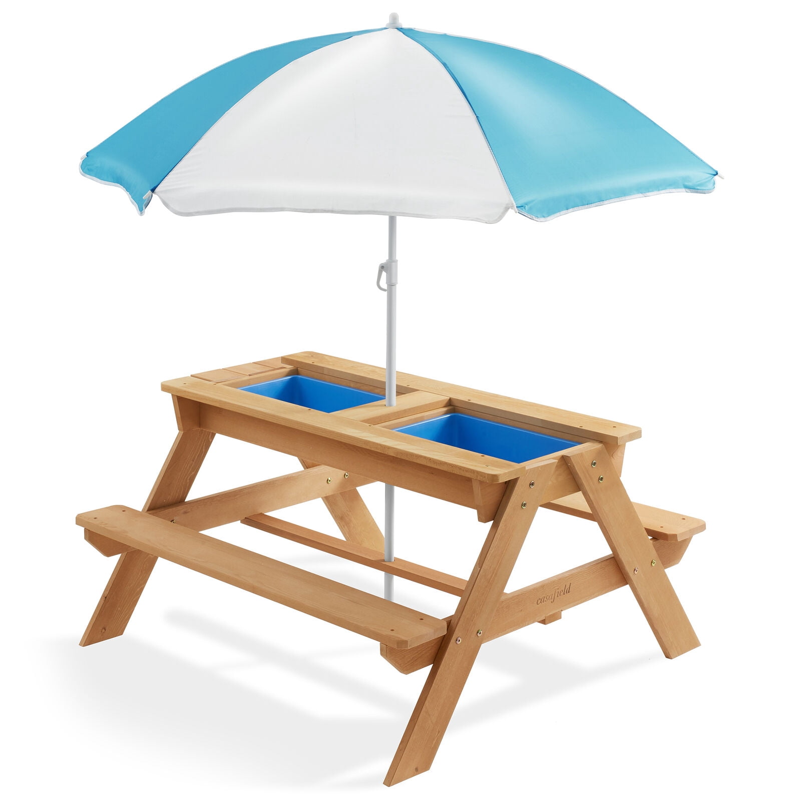 AGRTY Children's Sand & Water Activity Table, 3-in-1 Wooden Outdoor ...