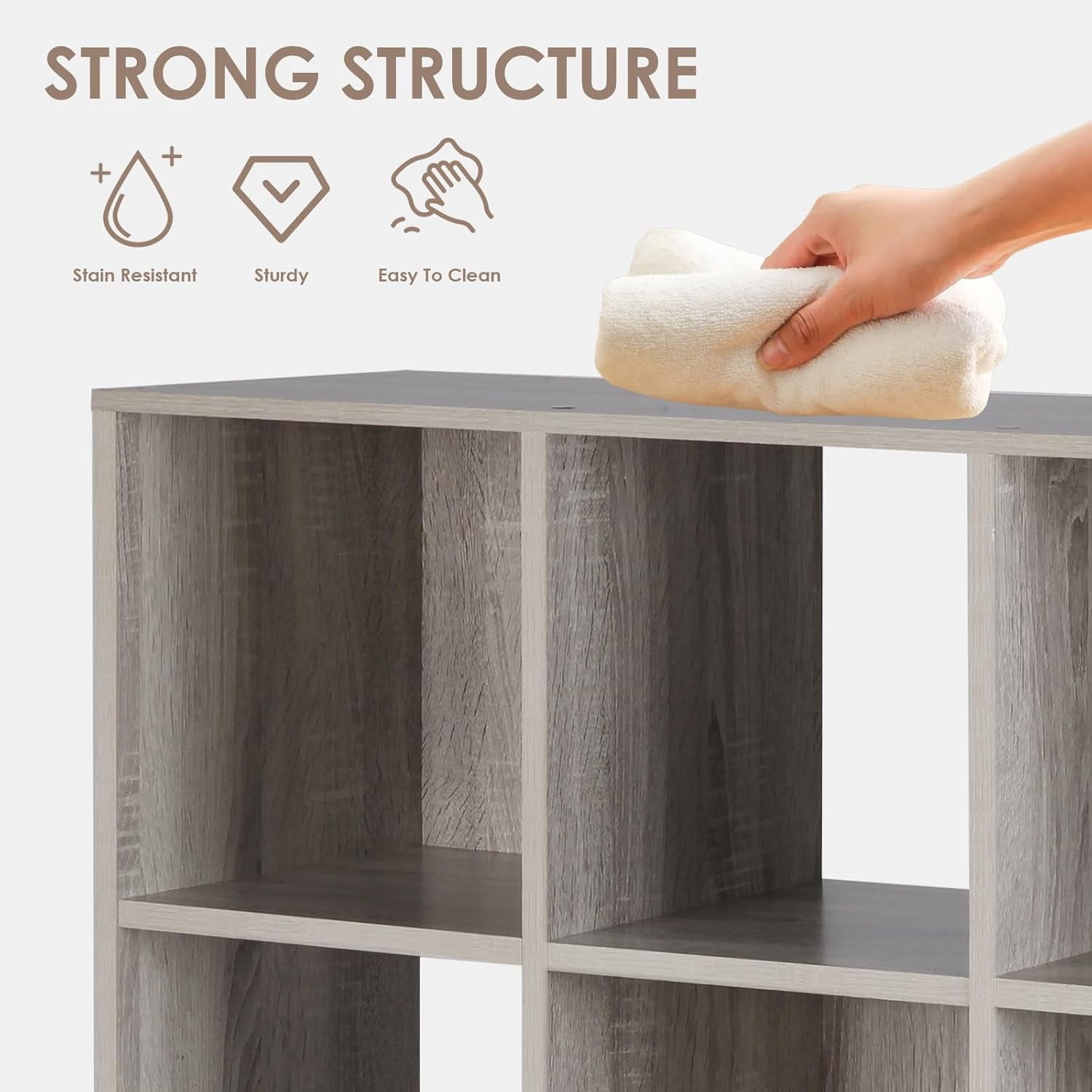 AGRTY Cube Wooden Storage Organizer Bookcase,Display Compartments ...