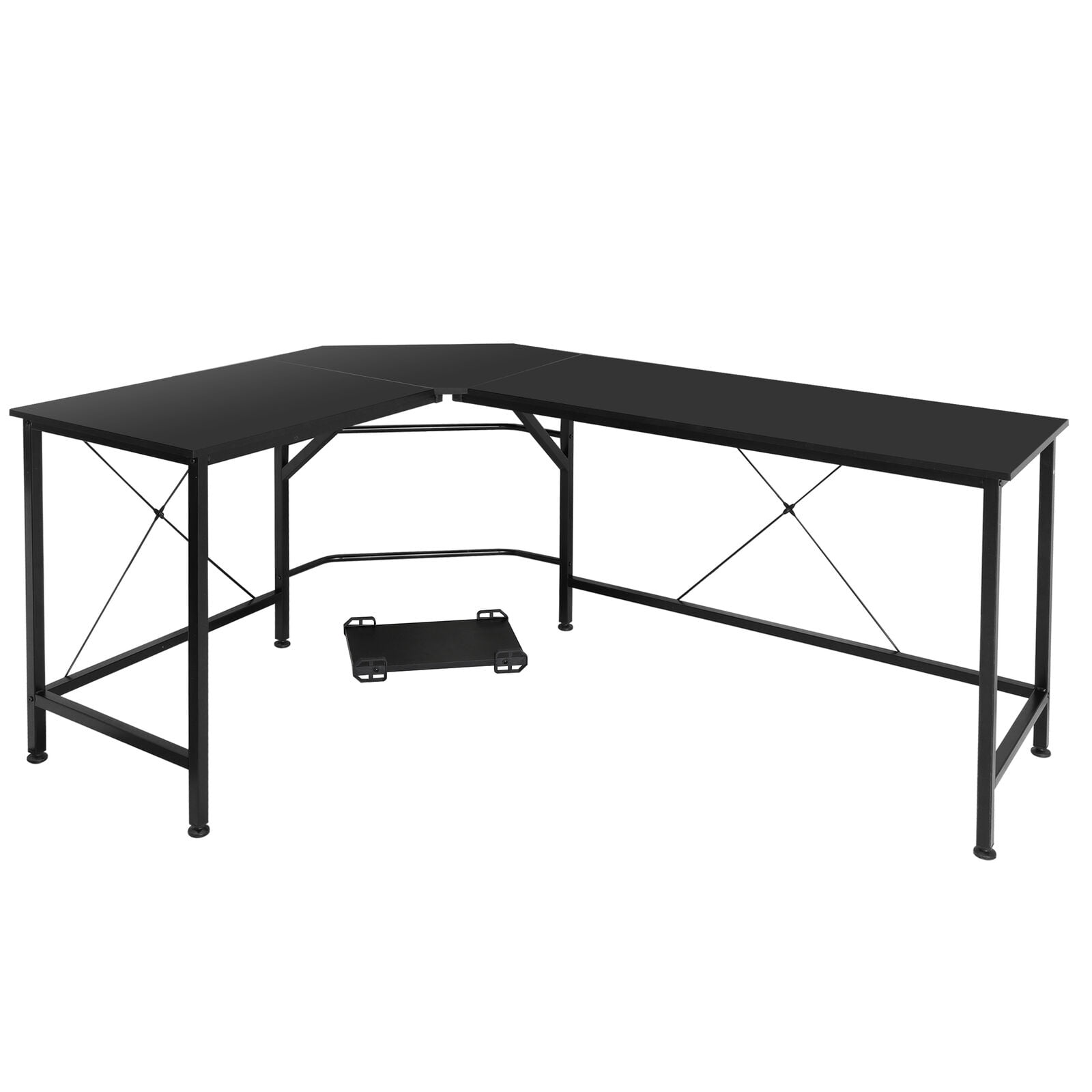 AGRTY L-Shaped Corner Computer Desk with Steel Frame, Reversible ...