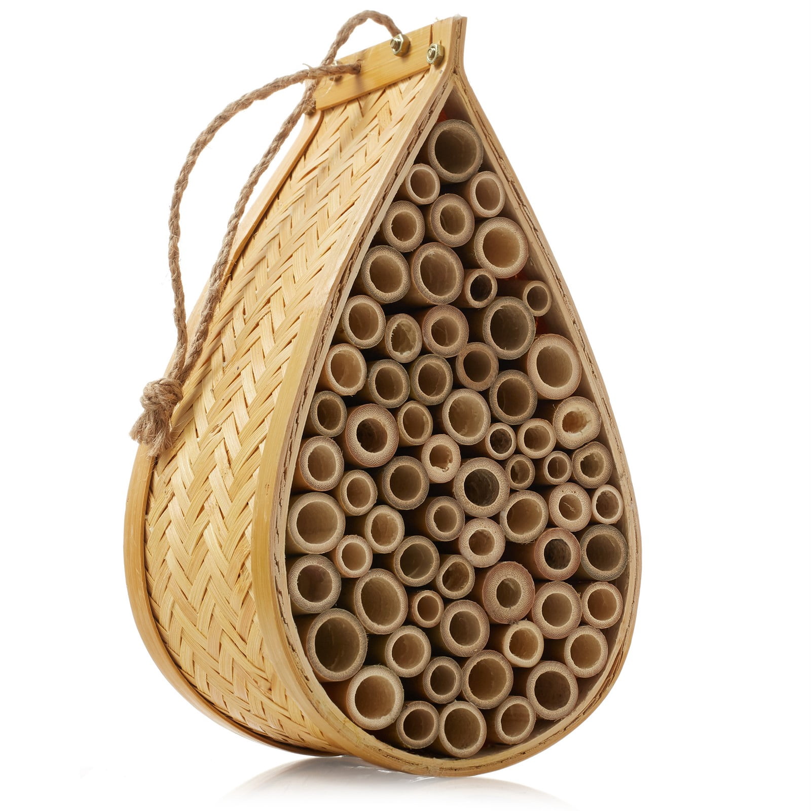 AGRTY Mason Bee House - Natural Bamboo Hanging Teardrop Hive ...