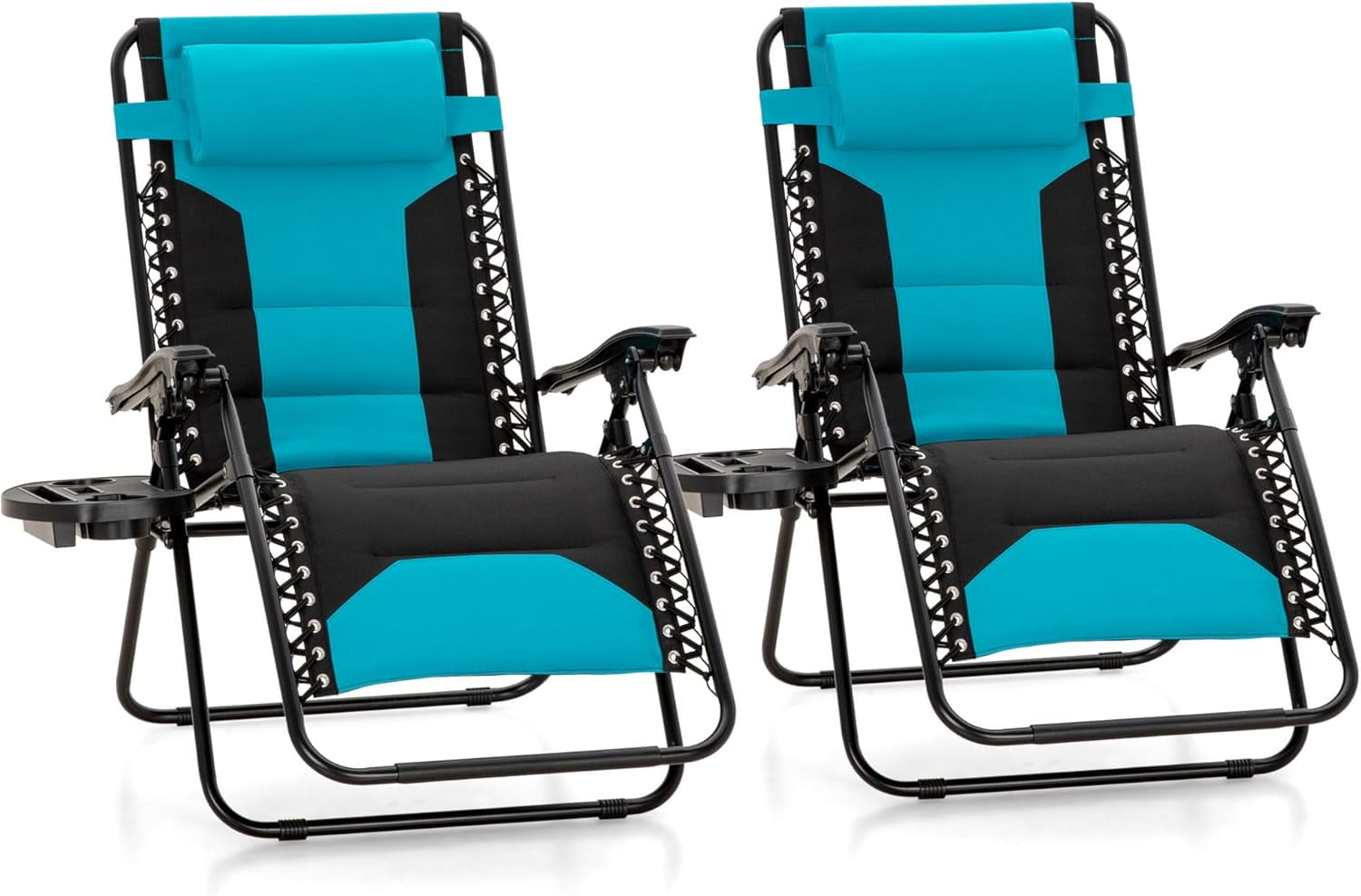 AGRTY Padded Zero Gravity Chair Set of 2, Folding Patio Lounge Recliner ...