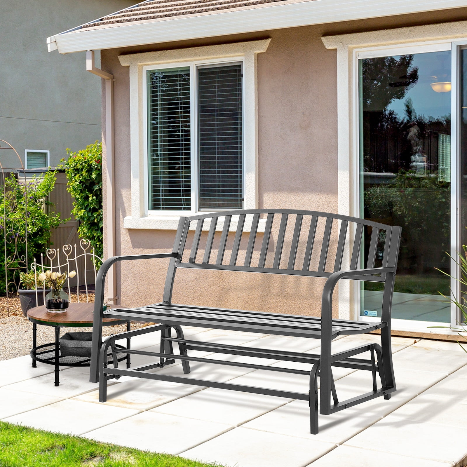 AGRTY Patio Garden Glider 2 Person Outdoor Porch Gliding Chair Yard ...