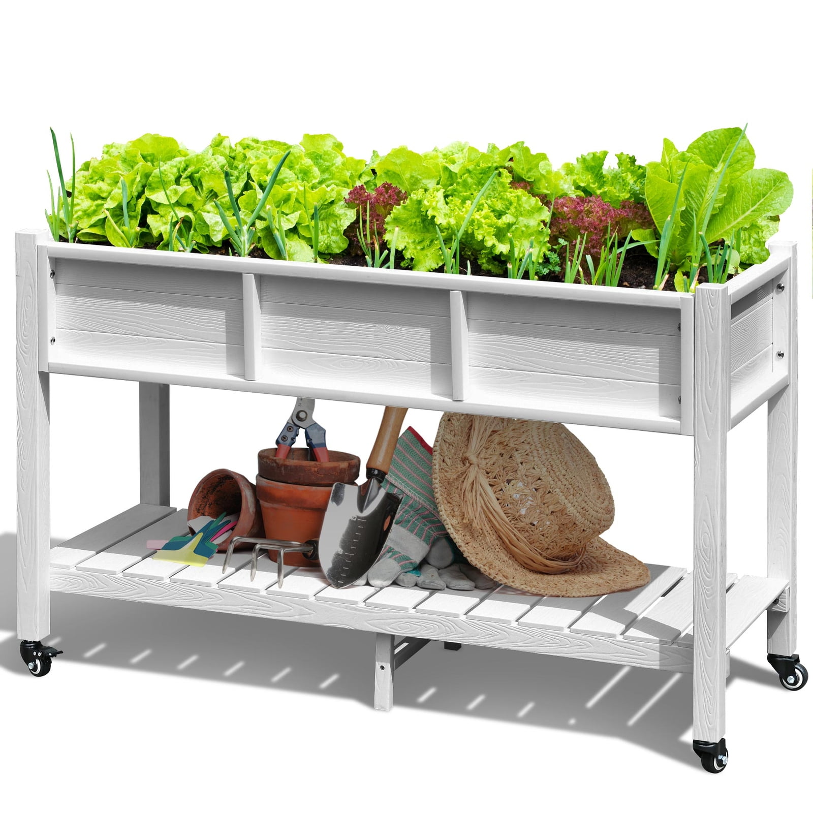 AGRTY Polywood Elevated Raised Garden Bed Planter Box with or without ...