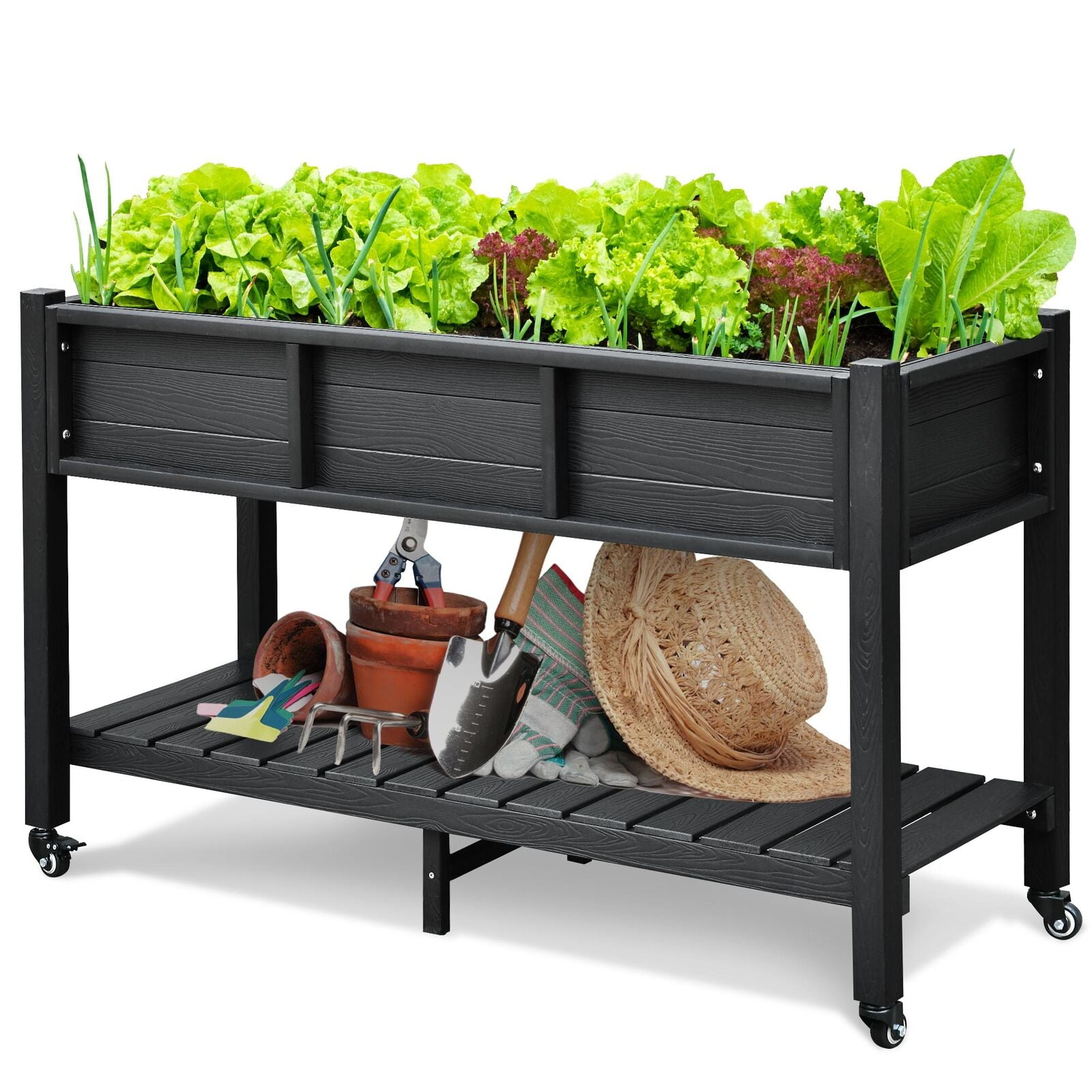 AGRTY Polywood Elevated Raised Garden Bed Planter Box with or without ...
