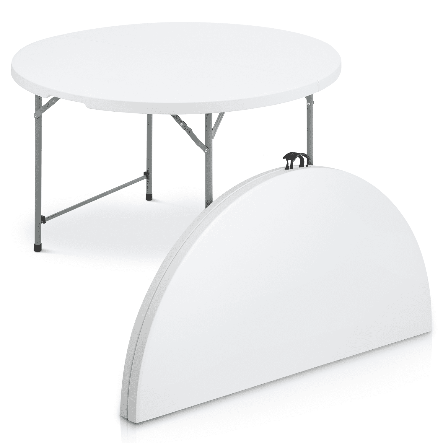 AGRTY Portable Round Folding Dining Table with Handle, Adjustable ...