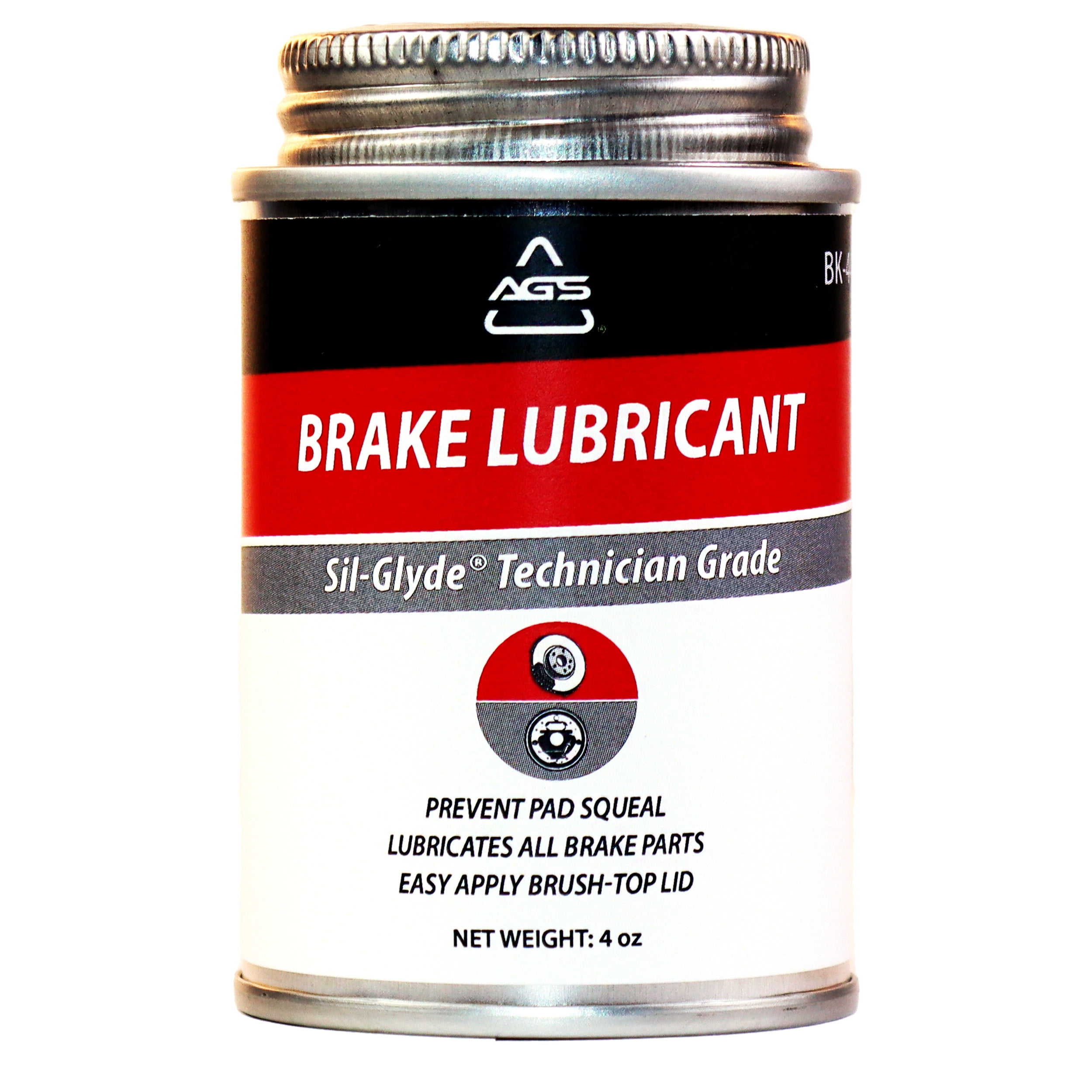 AGS Silicone Brake Assembly Lubricant 4 Ounce Brush Top for Plastic ...