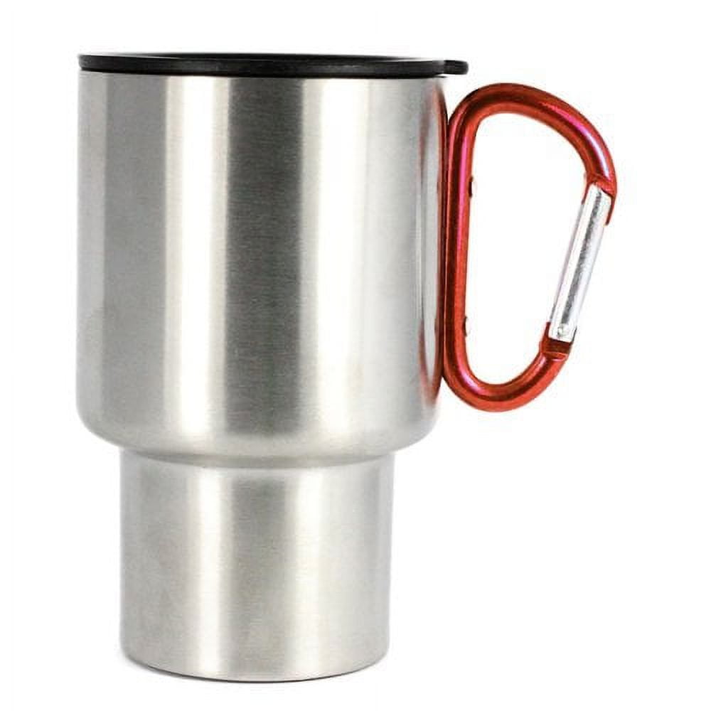 AGS Brand Stainless 14oz Carabiner Travel Mug 2Pk-Red Hndle 05-1204-2 pac - Walmart.com