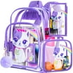 IvyH Clear Backpack Large Heavy Duty PVC Transparent Backpack,Girls ...