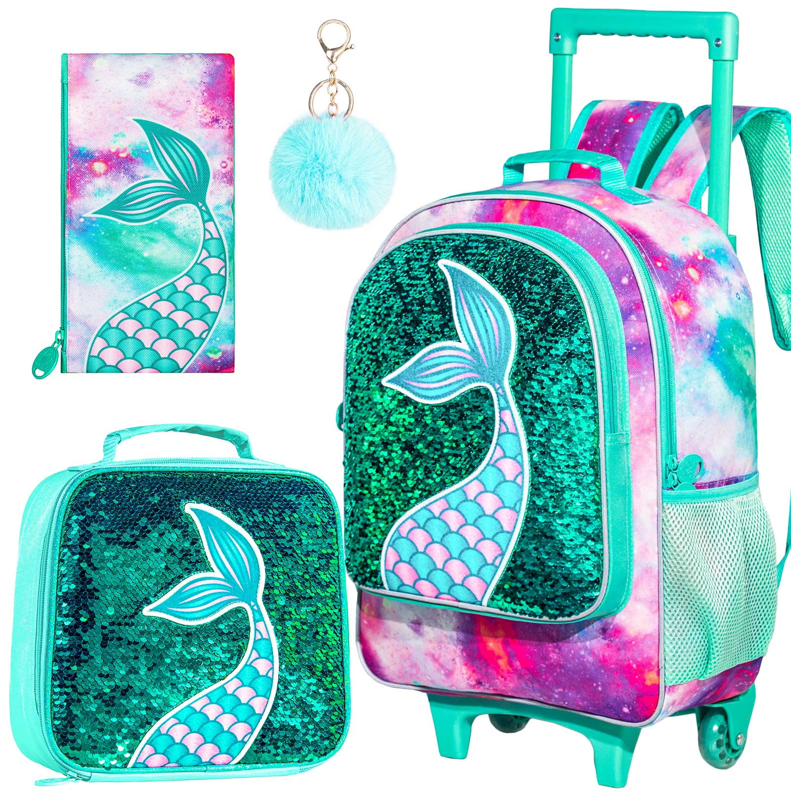 "Disney Frozen 2 Elsa & Anna 16"" Kids Rolling Backpack, Large Luggage ...