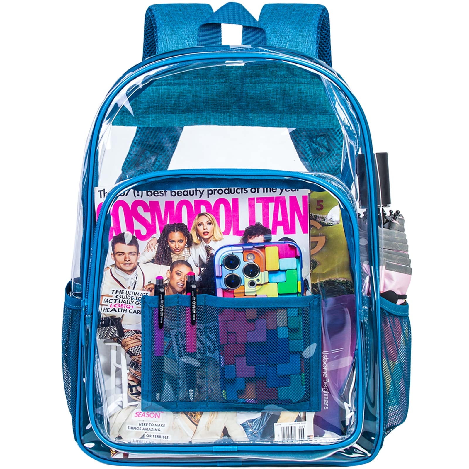 AGSDON Clear Backpack, Heavy Duty Transparent Bookbag, See Through PVC ...