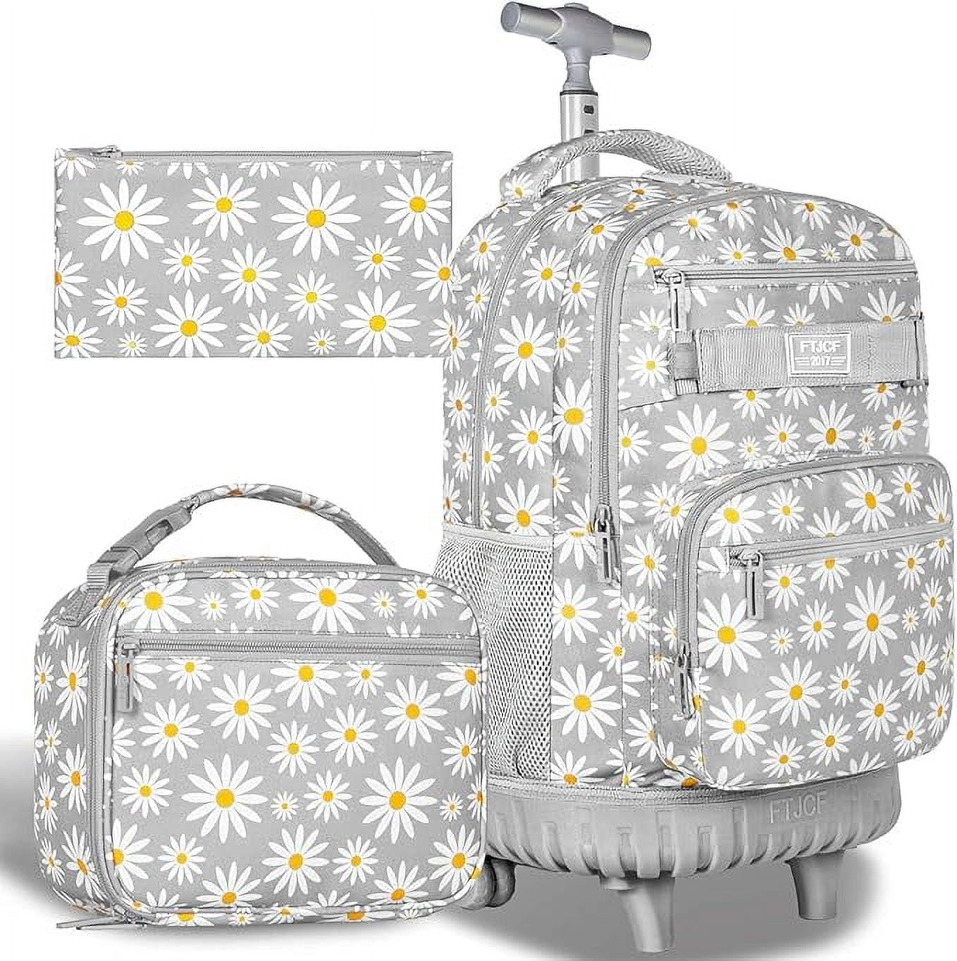 AGSDON Rolling Backpack for Girls, Women Roller Wheels Bookbag, Laptop ...