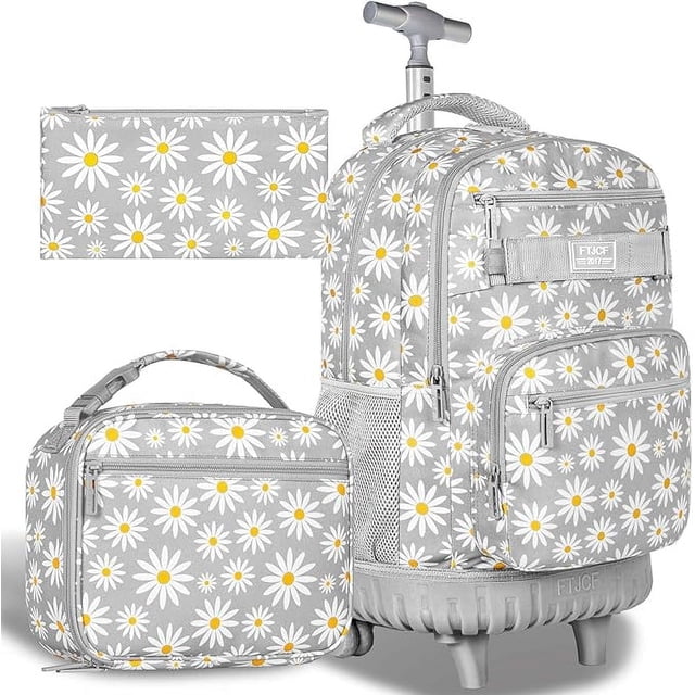 AGSDON Rolling Backpack for Girls, Women Roller Wheels Bookbag, Laptop ...